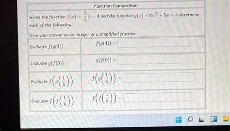 solved function composition given the function f x 32x−4