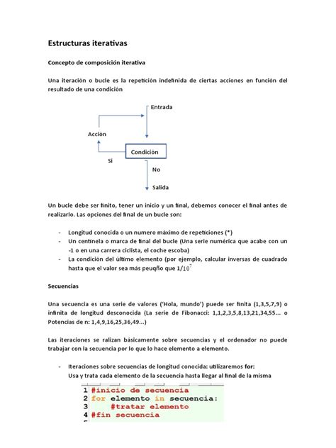 Estructuras Iterativas Python Pdf Secuencia Cadena Informática