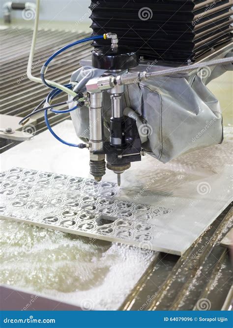 Waterjet Metal Cutting By Cnc Program Stock Photo Image Of Machine