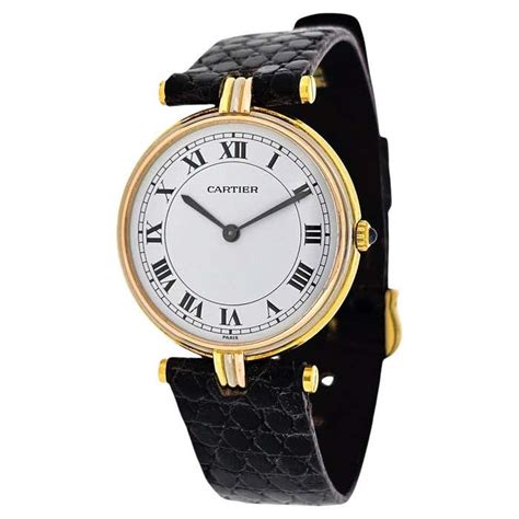 Cartier Paris Vendome Lc Trinity Gm Large Size Watch 18k Tri Color Circa 1980s For Sale At 1stdibs