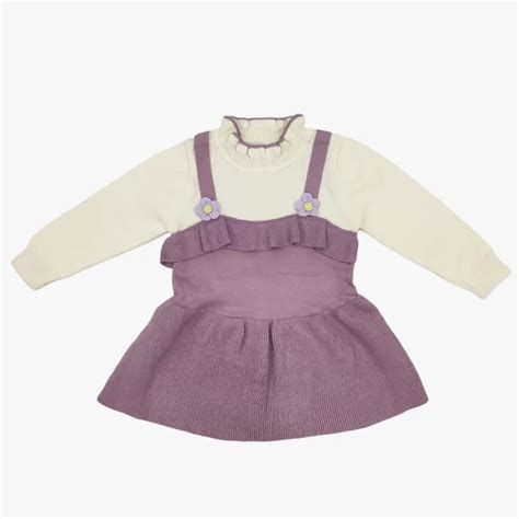 سارافون دخترانه بچه گانه لی آبی ست تیشرت سفید مشکی راه راه