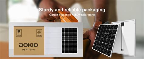 DOKIO Pannello Solare 150W 12V Monocristallino Fotovoltaico Impianto