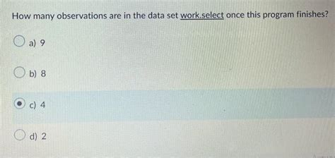 solved work classabove is the sas data set work class the
