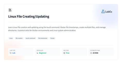 Linux File Creatingupdating Labex