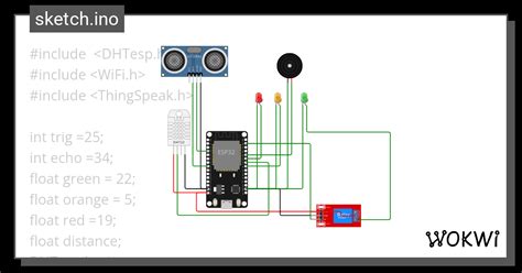 Weather Alert With WIFI Thing Speak Copy Wokwi ESP32 STM32 Arduino