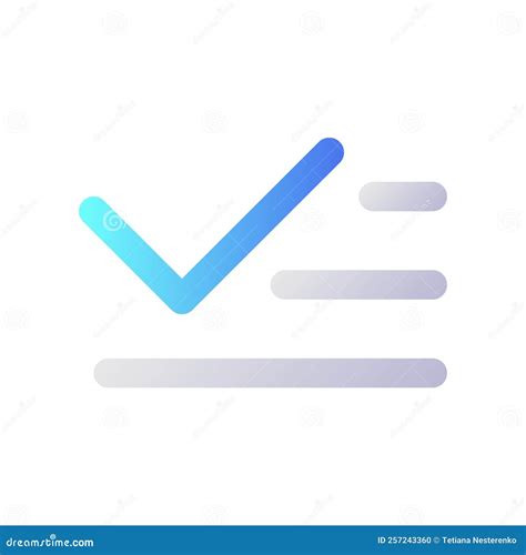 List And Checkmark Pixel Perfect Flat Gradient Two Color Ui Icon Stock