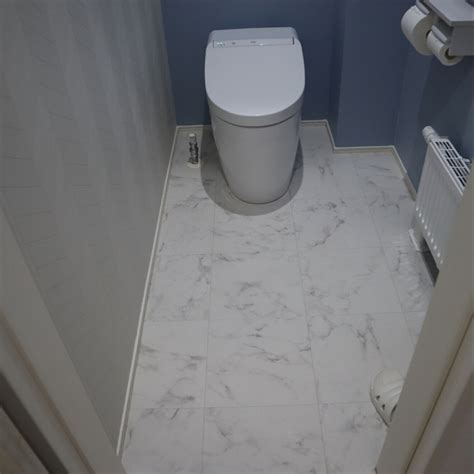 大理石調クッションフロア大理石調の床クッションタイルトイレ床トイレクロスなどのインテリア実例 2021 10 24 19