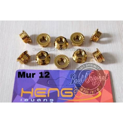 Jual Mur 12 Garis Probolt Gold Mur Baut Drat 12 Original Heng Thailand Shopee Indonesia
