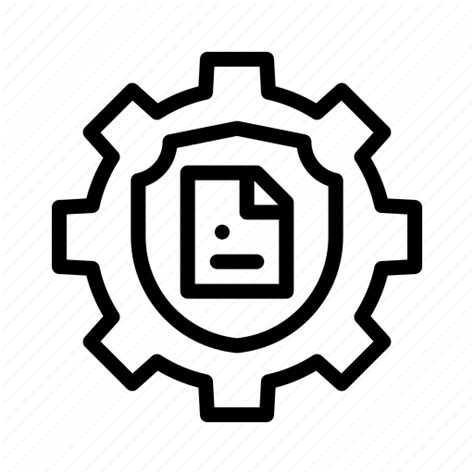 Shield Safety Privacy Document Protect Confidential Gear Icon