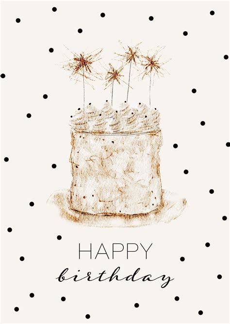 Handmade Happy Birthday Card With Cake