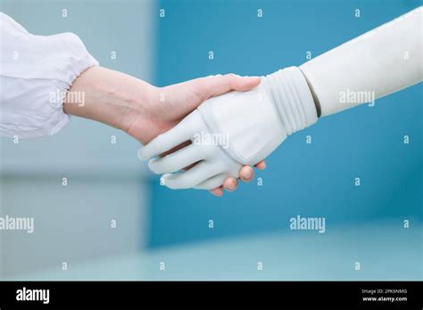 Female Technician Checking And Controlling Artificial Prosthetic Hand Stock Photo Alamy