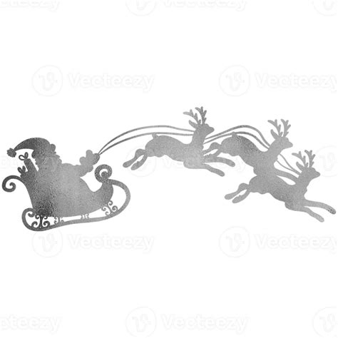 Santa Claus Flying With Deers 32753043 Png