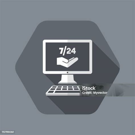 7 24 컴퓨터 지원 서비스벡터 평면 아이콘 24시간에 대한 스톡 벡터 아트 및 기타 이미지 24시간 가득 찬 개선