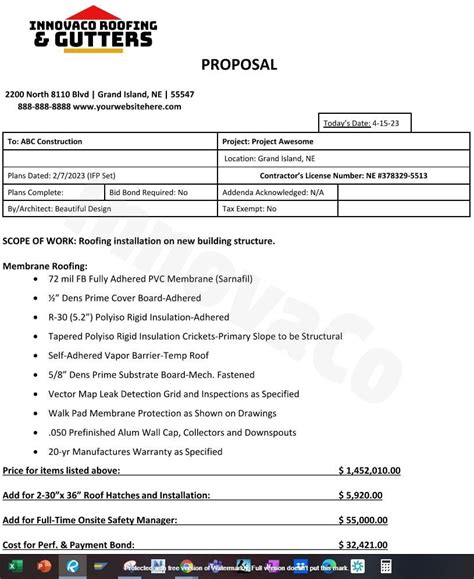 Roof Proposal Template Social Media Template
