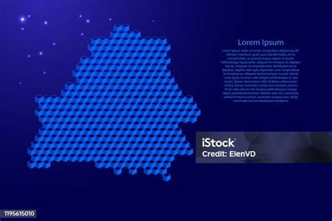 3d 블루 큐브 아이소메트릭 추상 개념 사각형 패턴 각 기하학적 모양 빛나는 별에서 벨라루스지도 벡터 그림입니다 0명에 대한 스톡 벡터 아트 및 기타 이미지 Istock