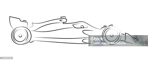 포뮬러 1 경주 용 자동차 스케치 스포츠카 운전 속도 측면도 윤곽 이미지 연필 그리기 기계 도면 경주용 자동차 자동차에 대한 스톡 벡터 아트 및 기타 이미지 Istock