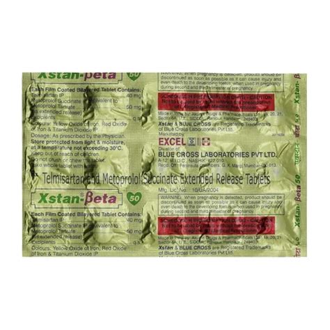 Xstan Beta 50 Tablet Er At ₹ 96stripe Telmisartan Antihypertensive