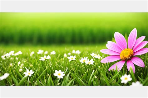 Spring Landscape With Grass And Flowers Graphic By Alsstocks450 · Creative Fabrica