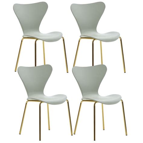 Möbelando Esszimmerstuhl Design Esszimmerstuhl 4er Set Grün Kunststoff