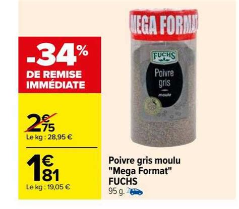 Promo Poivre Gris Moulu Mega Format Fuchs Chez Carrefour ICatalogue Fr