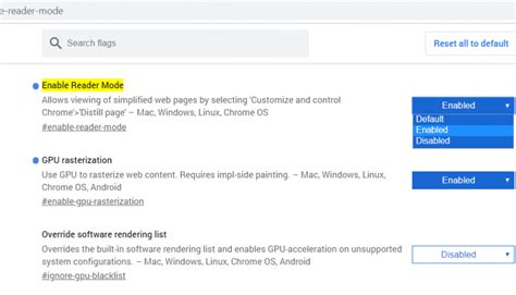 نحوه فعال کردن Reader Mode گوگل کروم کالی بویز