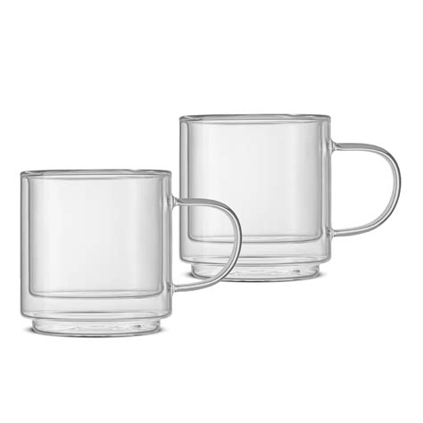 Haven Stackable Double Wall Glass Mugs Joyjolt