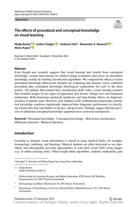 Pdf The Effects Of Procedural And Conceptual Knowledge On Visual Learning