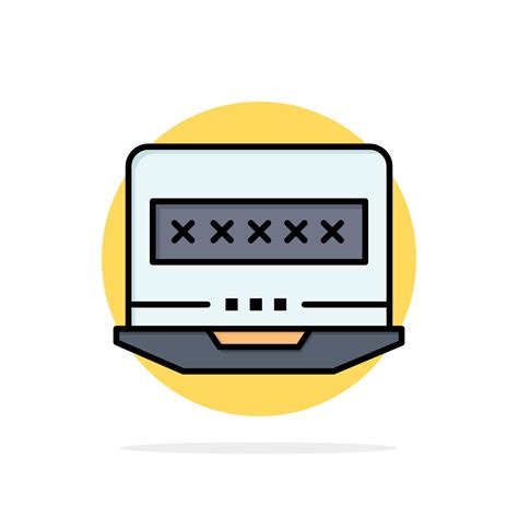 Laptop Computer Lock Security Abstract Circle Background Flat Color Icon 13140052 Vector Art At