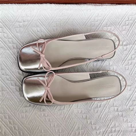 Womens Flats Sliver Boat Shoes Square Toe Slip On Flat Shoes For Woma