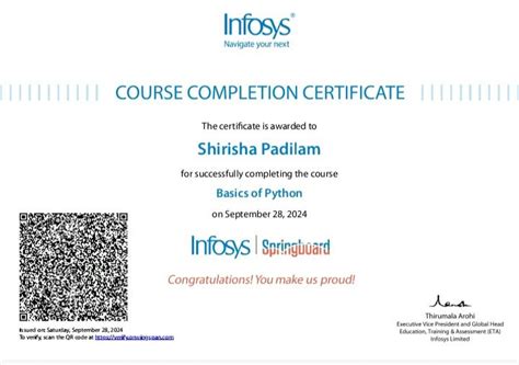 Shirisha Padhilam On Linkedin 🌟 Thrilled To Complete The Basics Of Python Course 🌟 I Am