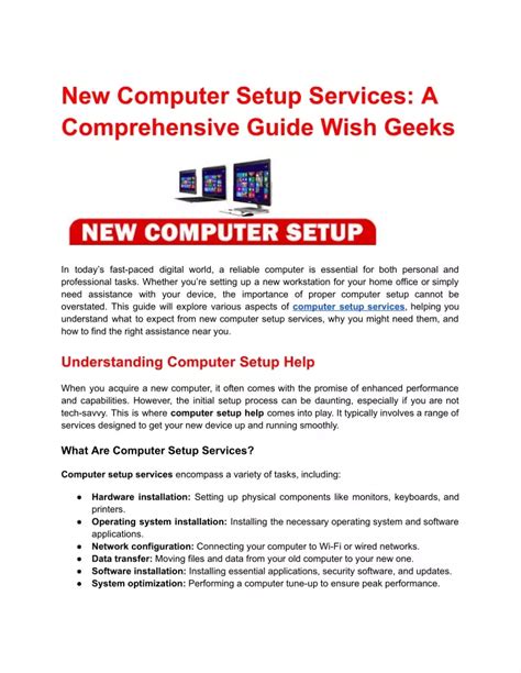 Ppt New Computer Setup Services A Comprehensive Guide Wish Geeks Powerpoint Presentation Id