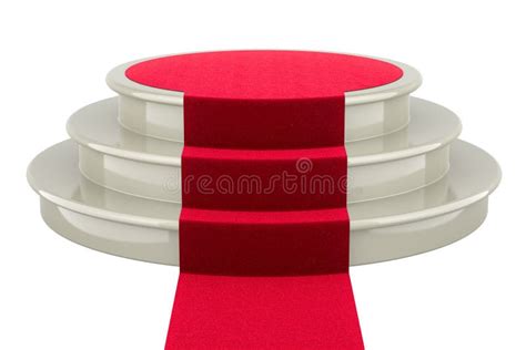 Empty Podium With Red Carpet D Rendering Stock Illustration