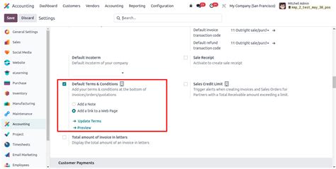 How To Add Default Terms Conditions In Odoo Accounting
