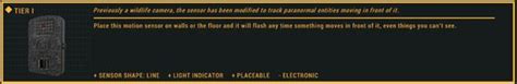 Phasmophobia Motion Sensor Function And Tiers