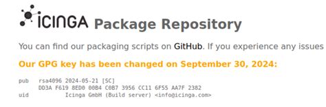 How To Renew Expired Icinga2 Repository Key