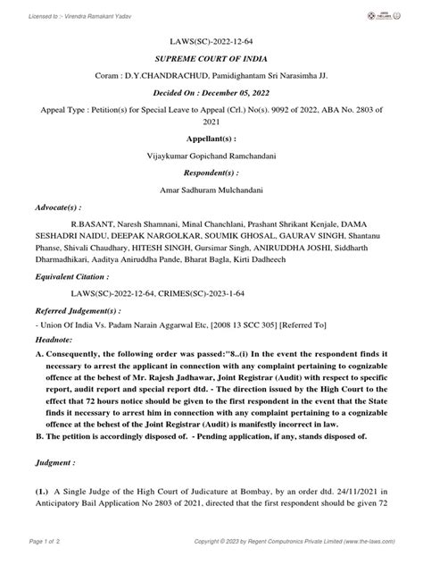 Anticipatory 72 Hours Judgement Pdf Political Law Common Law