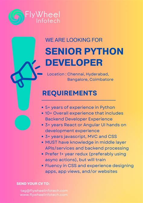 Flywheel Infotech On Linkedin Hiring Pythondevelopers Techjobs