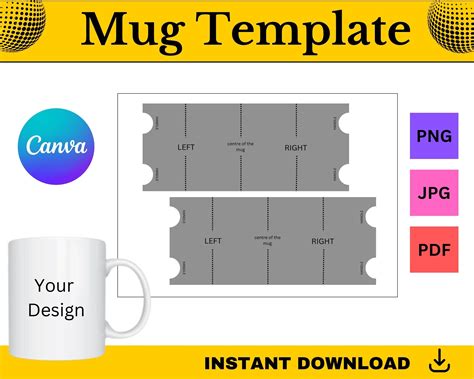 Mug Box Template Mug Full Wrap Template Canva Editable Mug Wrap Mug