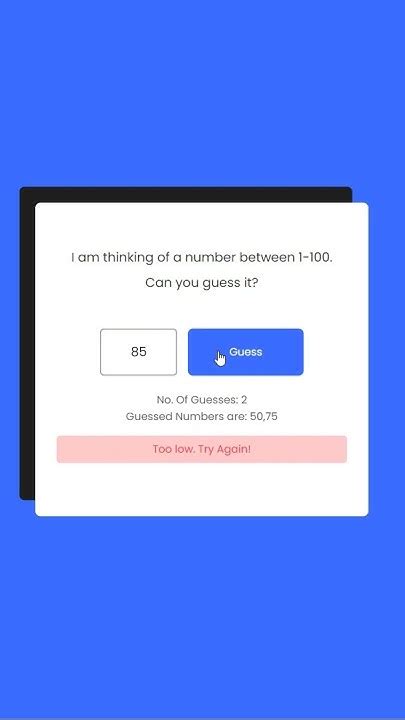 Number Guessing Game Javascript Project Youtube