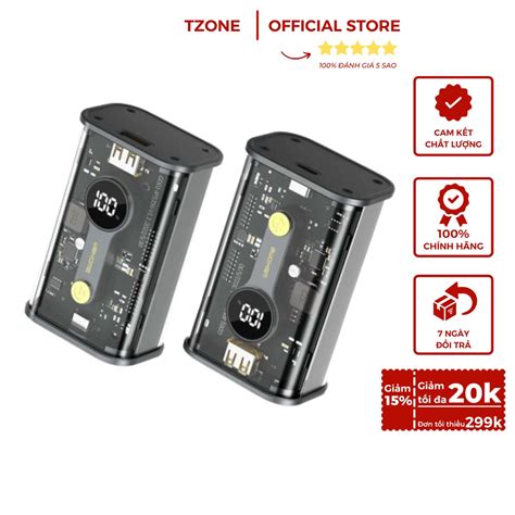 Sạc dự phòng trong suốt 10000 20000 mah có hỗ trợ sạc nhanh WP 333