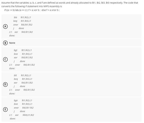 Solved Assume That The Variables A B C And F Are Defined Chegg
