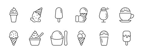 Icono de juego de helados Helado en una taza en un palo en una tazón en