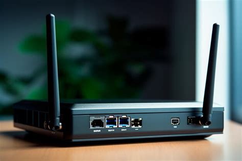 Premium Ai Image Modern Highspeed Desktop Wifi Router For Secure Home Network And Hightech