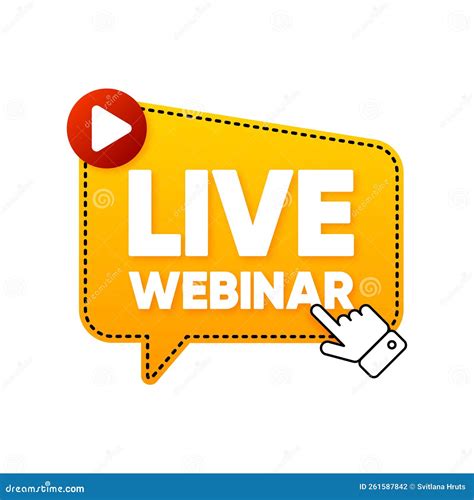Live Webinar Button Icon Emblem Live Webinar Label Mouse Click On