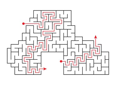 Vector Illustration Template For An Educational Logical Game Labyrinth