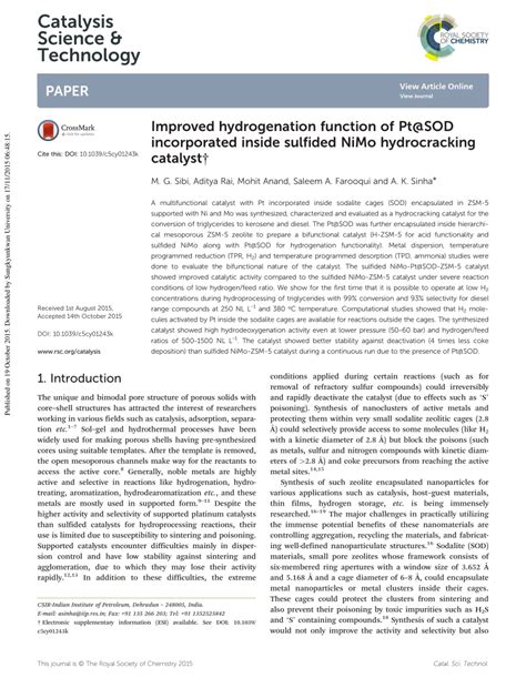Pdf Improved Hydrogenation Function Of Ptsod Incorporated Inside