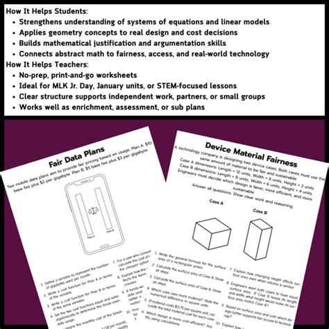 Grade 8 Martin Luther King Math Algebra Function Geometry Proportion