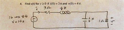 solved find v t ﻿for t≥0 ﻿if i 0 3a and