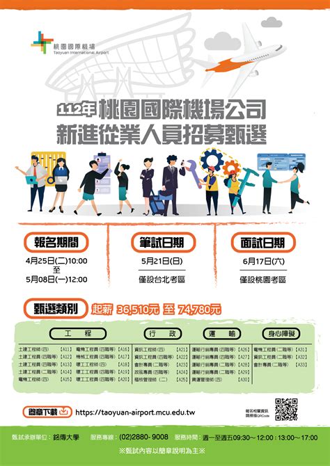 徵才訊息銘傳大學 桃園國際機場股份有限公司112年新進從業人員招募甄選簡章