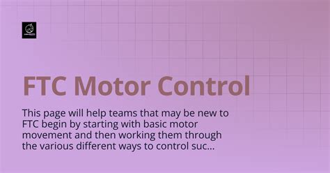 Ftc Motor Control Ctrl Alt Ftc